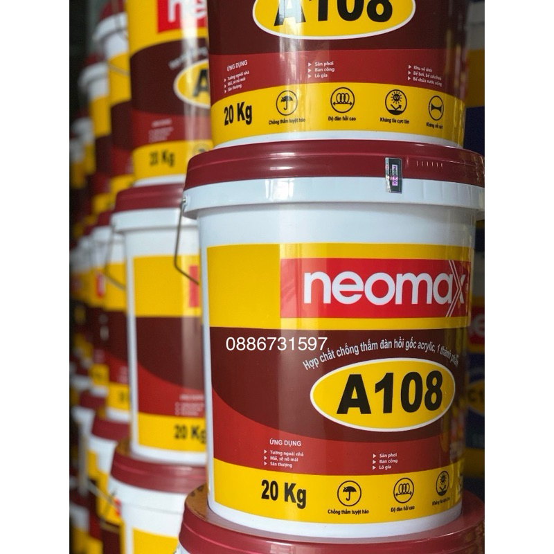 [Hoả Tốc TpHCM] Neomax A108 Thùng 20kg Chống thấm Tường, Bảo vệ tường khỏi Nứt chân chim, Rêu ...