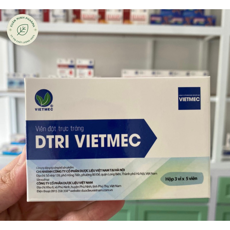 DTRI VIETMEC - Viên đặt cho người bệnh trĩ, giảm đau, sưng ( Hộp 15 ...