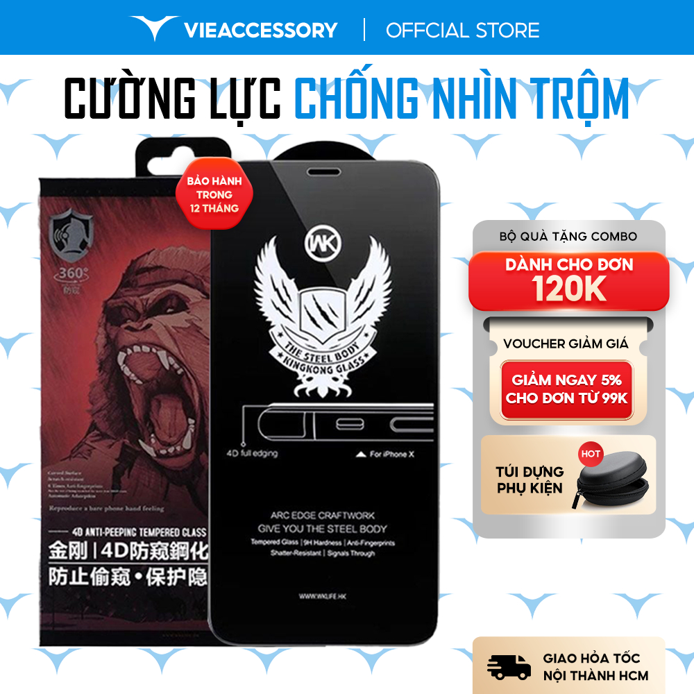 Kính cường lực ip chống nhìn trộm KingKong/x/xs/xsmax/11/12/13/14/pro/promax | Shopee Việt Nam