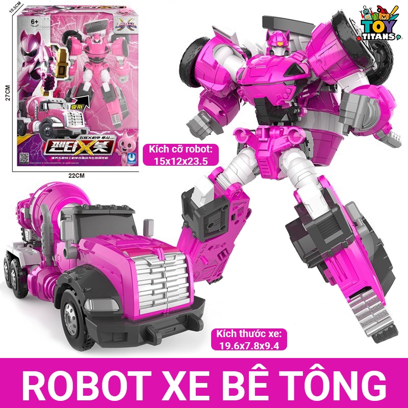 MINIFORCE X Biệt đội siêu nhân nhí - Robot xe bê tông | Shopee Việt Nam