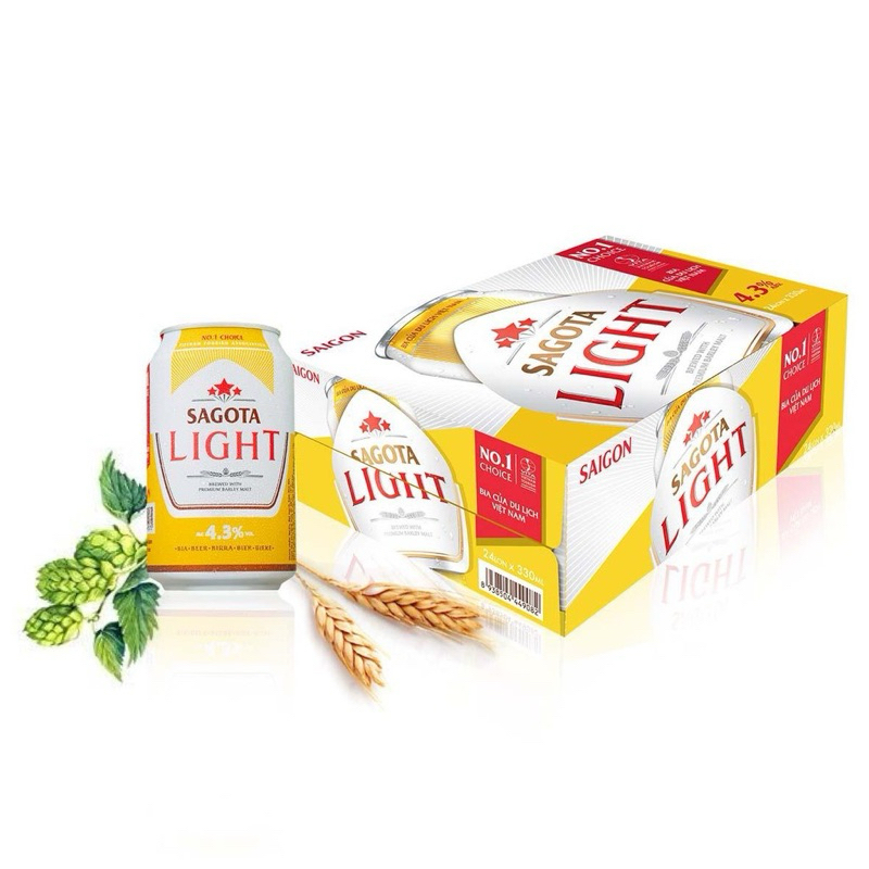 Thùng 24 lon Bia sagota Light | Shopee Việt Nam