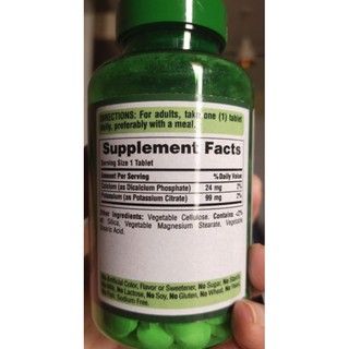 Viên uống bổ sung Kali Potassium Citrate 99mg 100 viên Puritan Pride ...