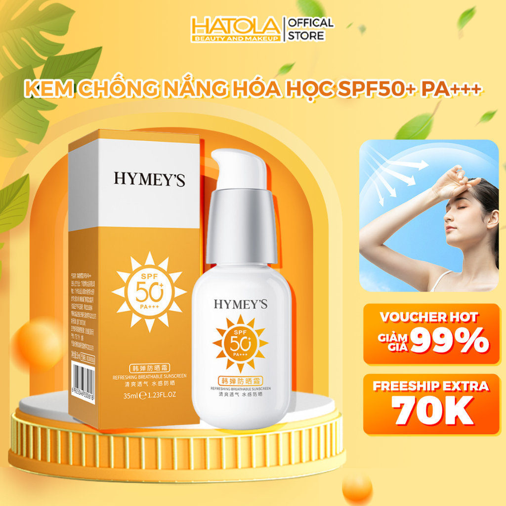 Kem chống nắng dưỡng ẩm Hemey's SPF 50+ Pa+++ không gây bết dính 35ml ...