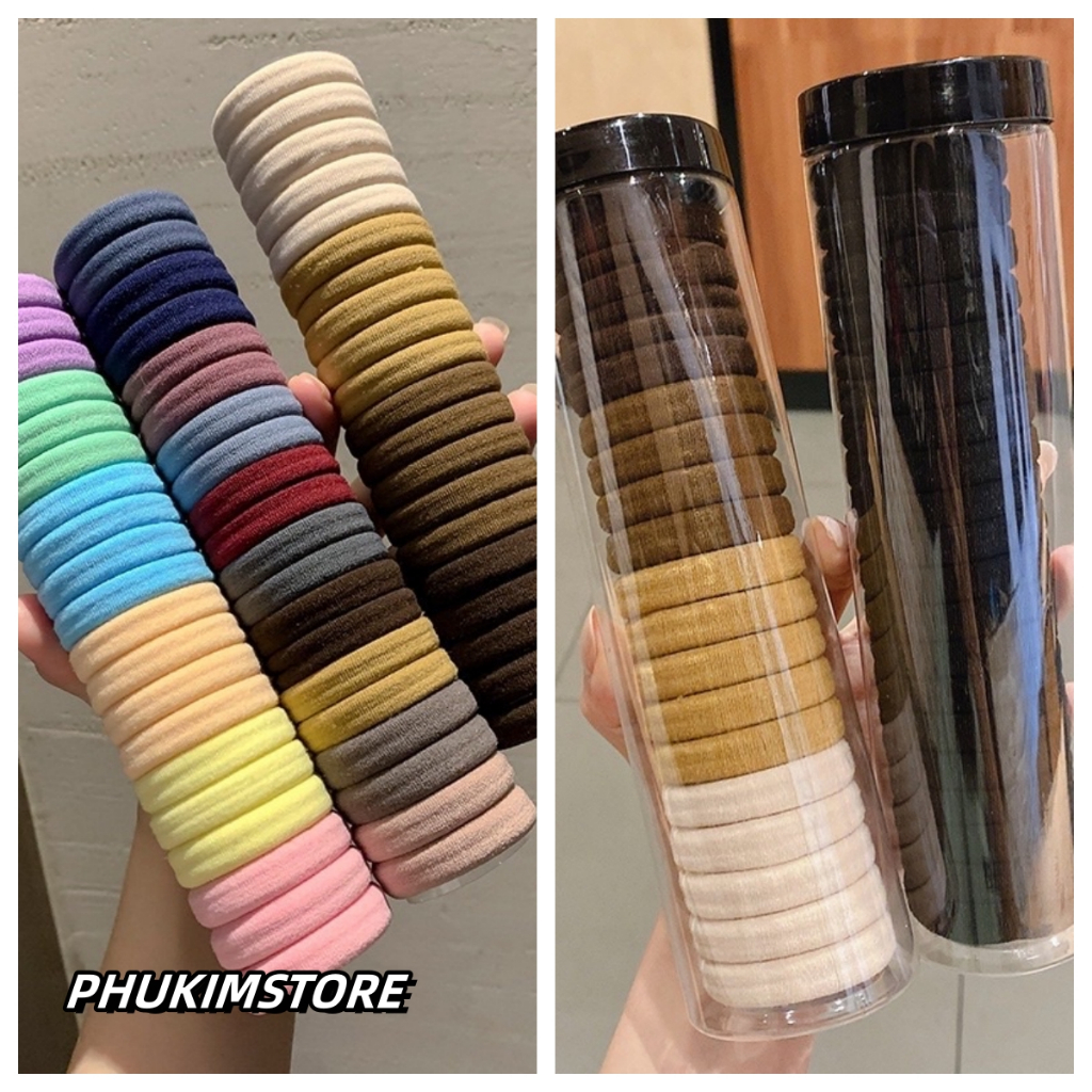 DÂY BUỘC TÓC SET 20 CÁI NHIỀU MÀU SẮC, KÈM ỐNG ĐỰNG TRONG SUỐT - LP219 | Shopee Việt Nam