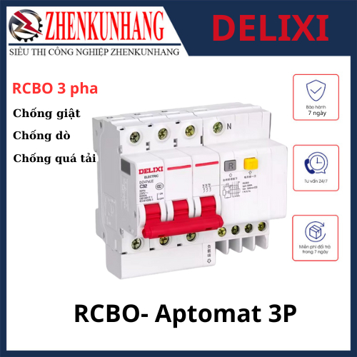 RCBO Aptomat 3 Pha 4 Cực Chống Giật, Dò, Quá Tải, DZ47sLE 3P+N 10A, 16A, 20A, 32A, 40A Thương ...