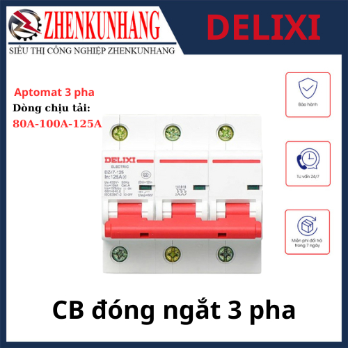 CB Đóng Ngắt, Aptomat 3 pha DZ47 - 125 3P li(D) 80A/100A/125A Thương Hiệu DELIXI | Shopee Việt Nam
