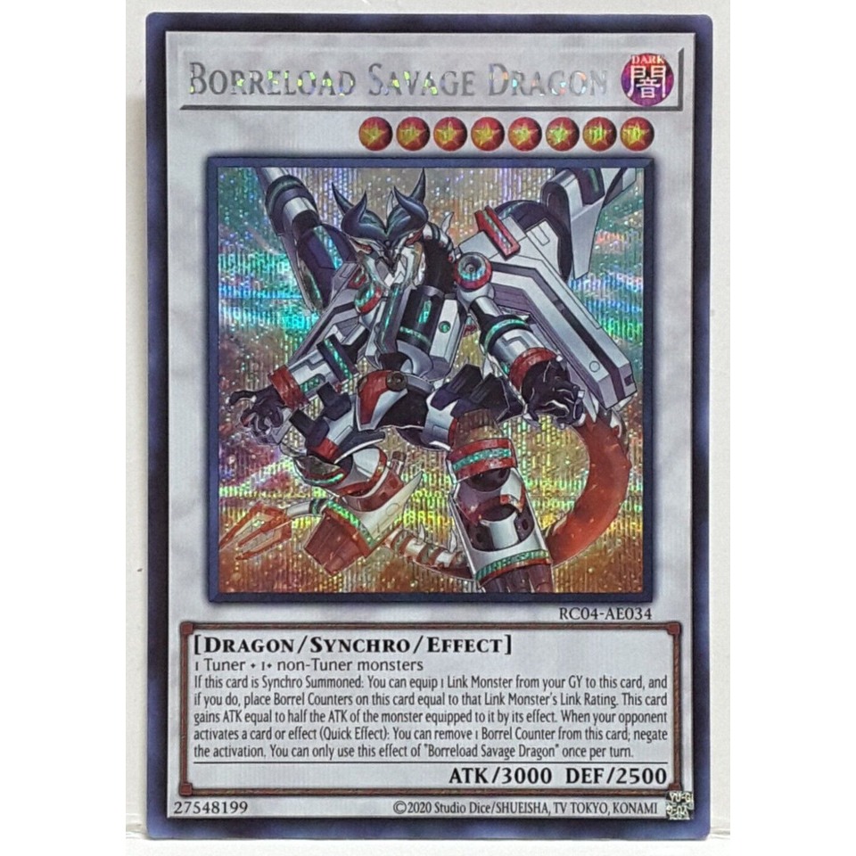[ AE ] RC04-AE034 Lá bài thẻ bài Borreload Savage Dragon - Super Secret Rare - Tặng bọc bài nhựa ...