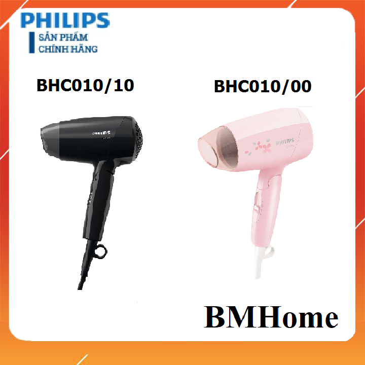 Máy sấy tóc du lịch Philips BHC010/00 hồng - Philips BHC010/10 đen ...