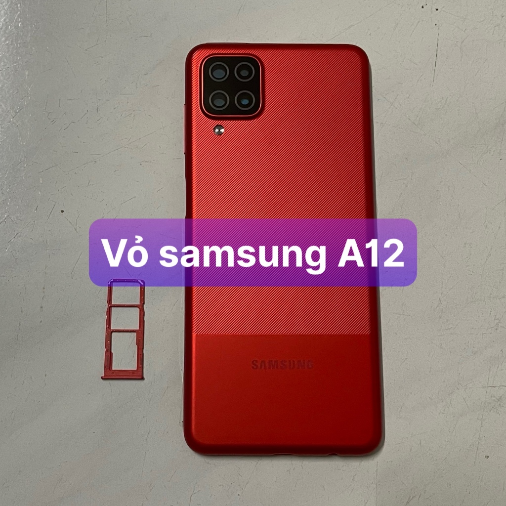 lưng vỏ samsung A12 ,kèm khay sim,phím,kính camera | Shopee Việt Nam