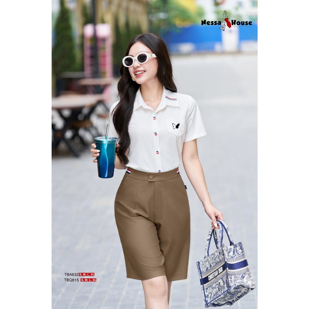 Sơ Mi Thô Ướt Thêu Túi NESSA - BA632 | Shopee Việt Nam