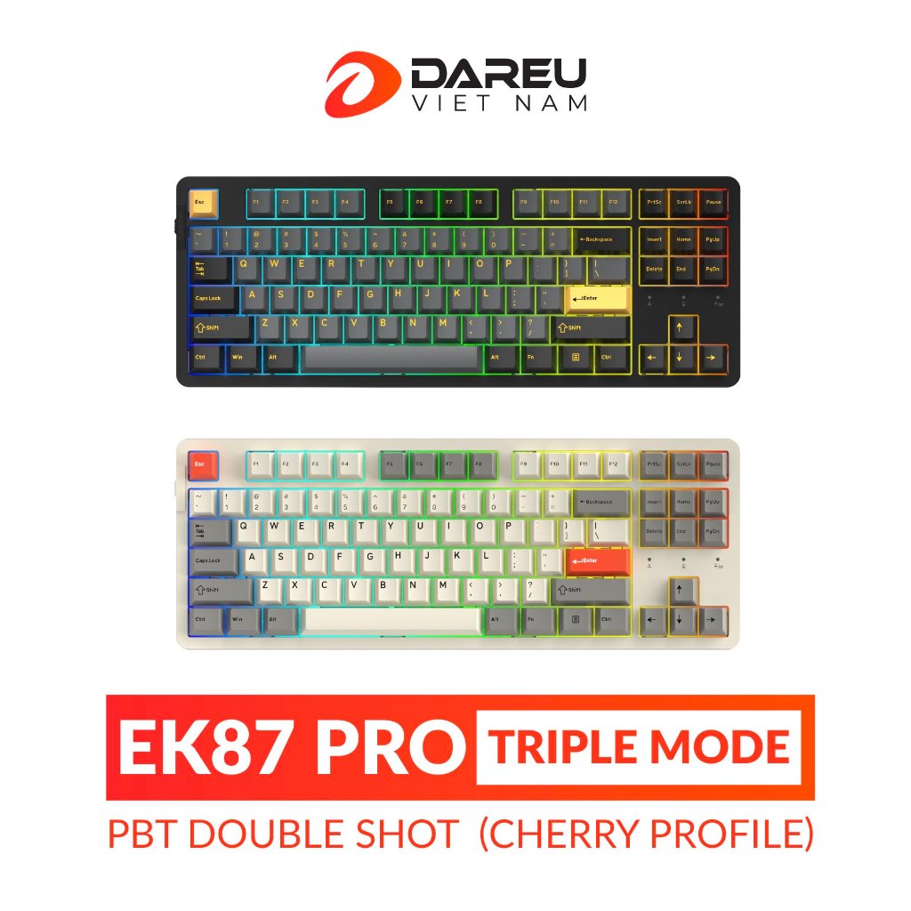 Bàn phím cơ DAREU EK87 PRO (Triple Mode, Cherry PBT Double Shot, Gasket Mount, RGB) | Shopee ...