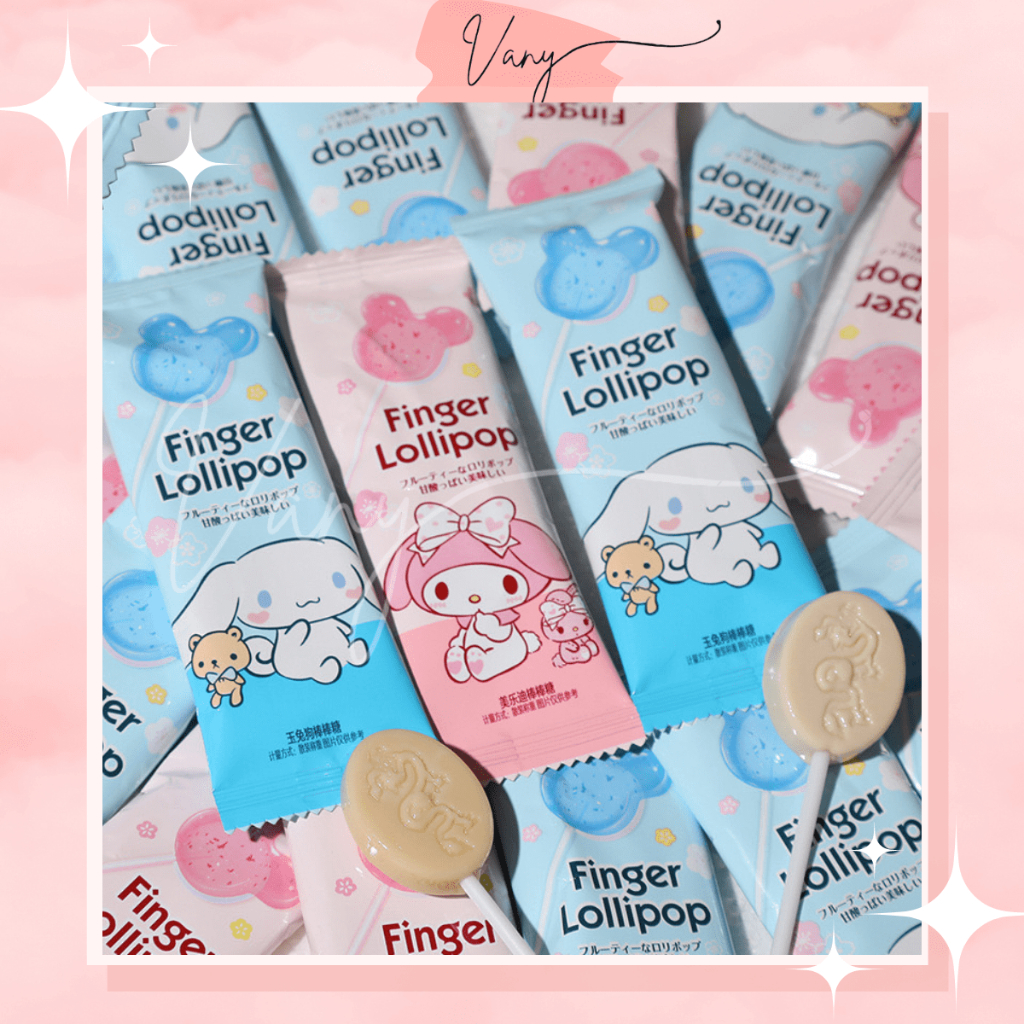 [Lẻ 1 cái] Kẹo Mút Sữa Finger Lollipop Sanrio Characters Thỏ Trắng Xanh ...