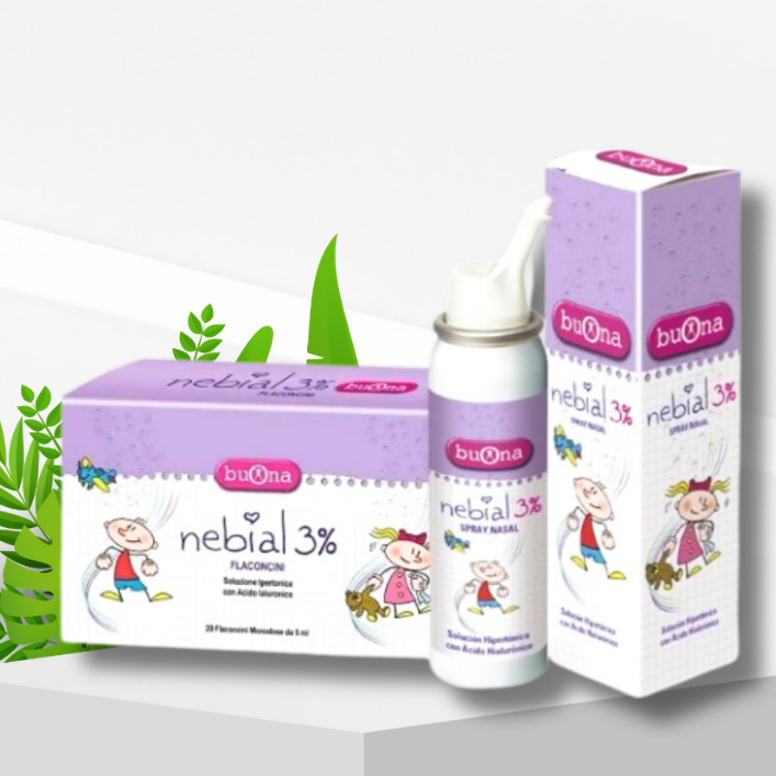 Dung dịch nhỏ và xịt mũi Nebial / Nebianax 3% Flaconcini - Nước muối ưu ...