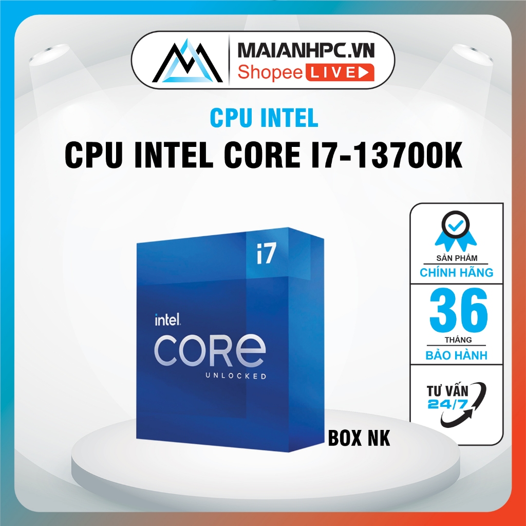 CPU Intel Core i7-13700K (Up To 5.40GHz, 16 Nhân 24 Luồng, 30M Cache ...