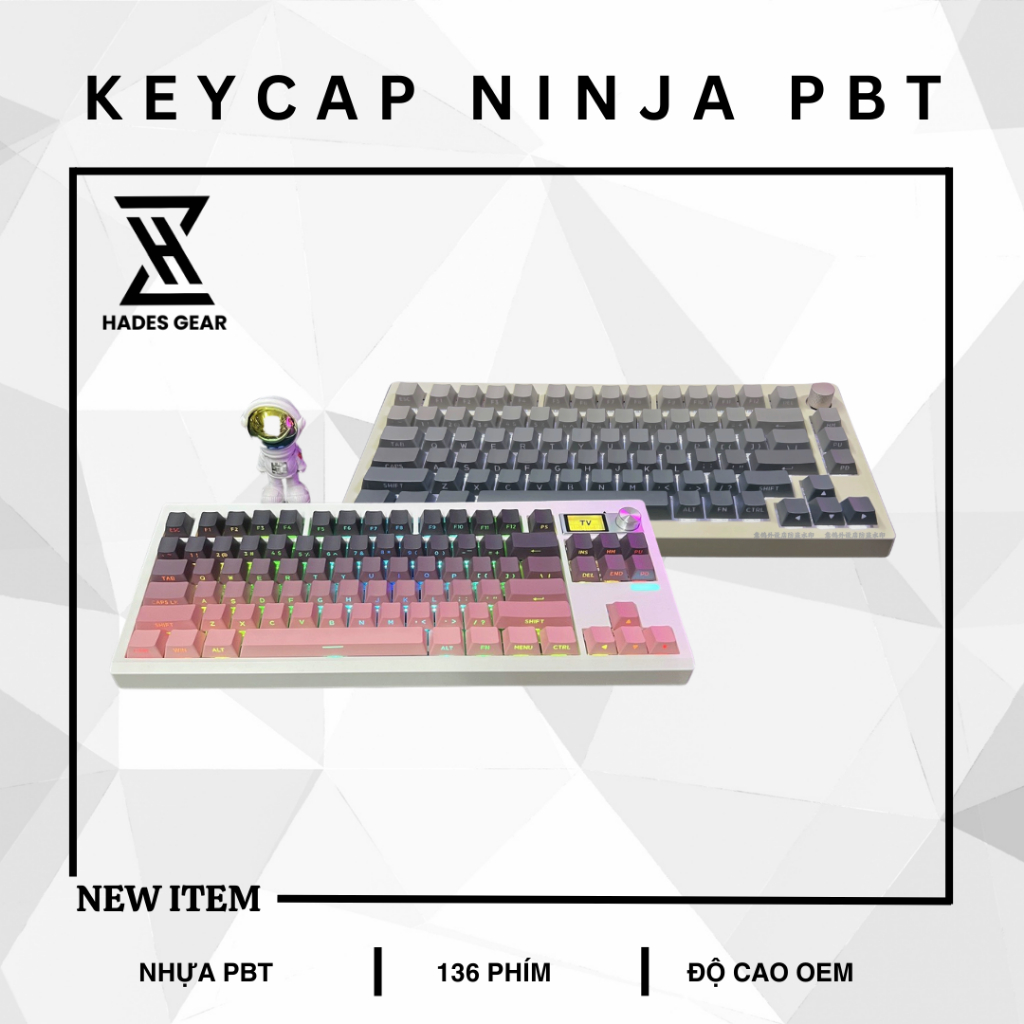Bộ keycap polar day OEM Ninja xuyên led chất liệu PBT doubleshot 134 ...