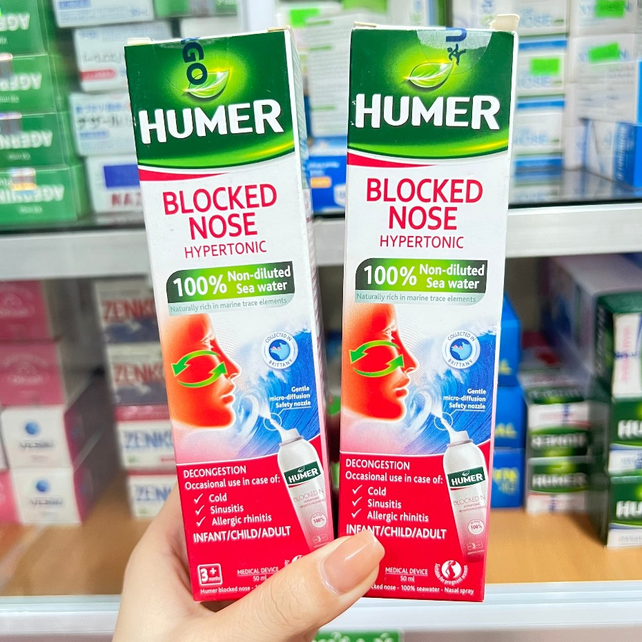 Dung dịch xịt mũi ưu trương giúp giảm nghẹt mũi Humer 050 Blocked Nose ...