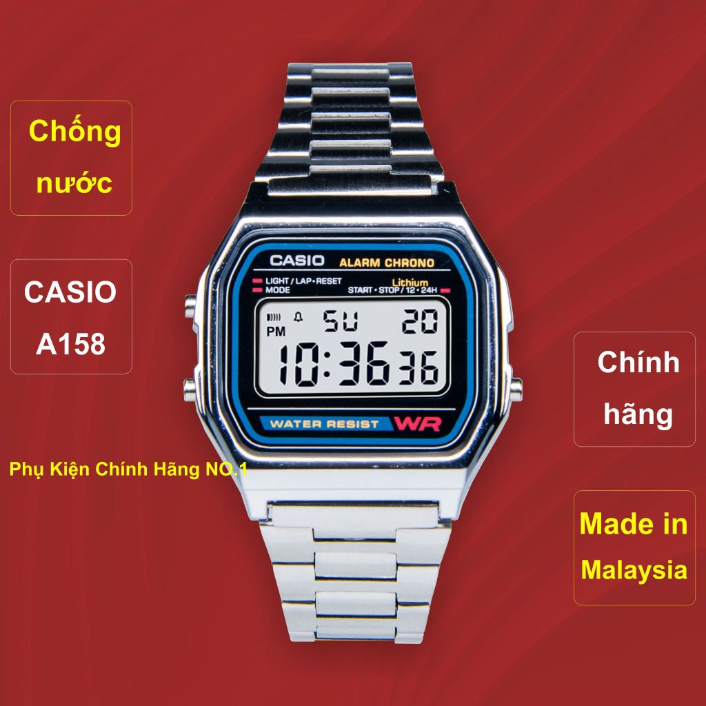 Đồng Hồ Nam Casio A158 .e., Made In Malaysia, Chống Nước, Siêu Bền, Pin Lâu 7 Năm | Shopee Việt Nam