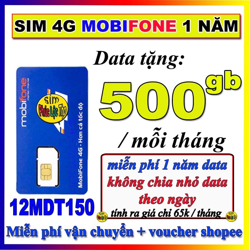 Sim 4G Mobifone MDT350A [12MAX90] [12MDT150]trọn gói 1 năm không nạp ...