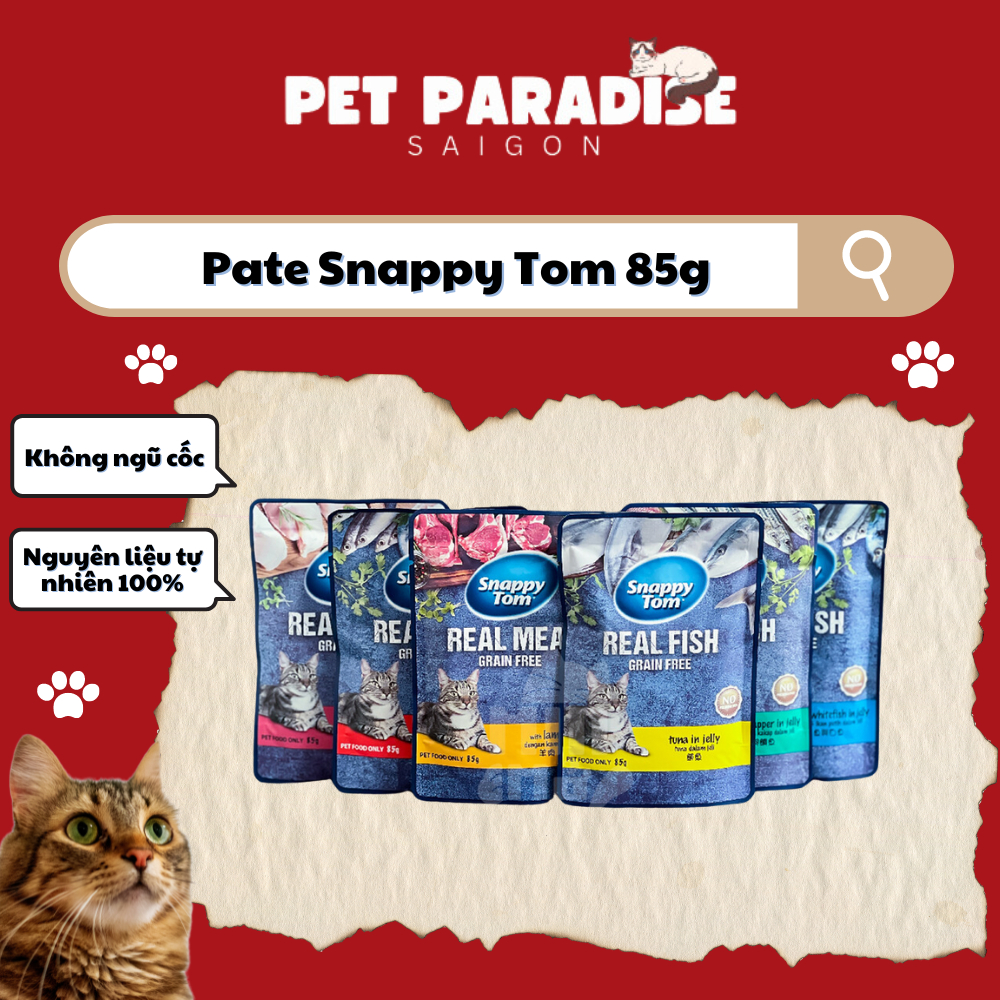 Pate Snappy Tom REAL FISH REAL MEAT Cho Mèo - Gói 85g | Shopee Việt Nam