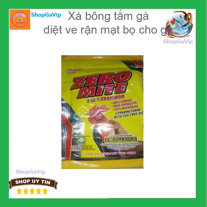Zero Mite Xà bông tắm gà đá sạch lông hết mạc | Shopee Việt Nam