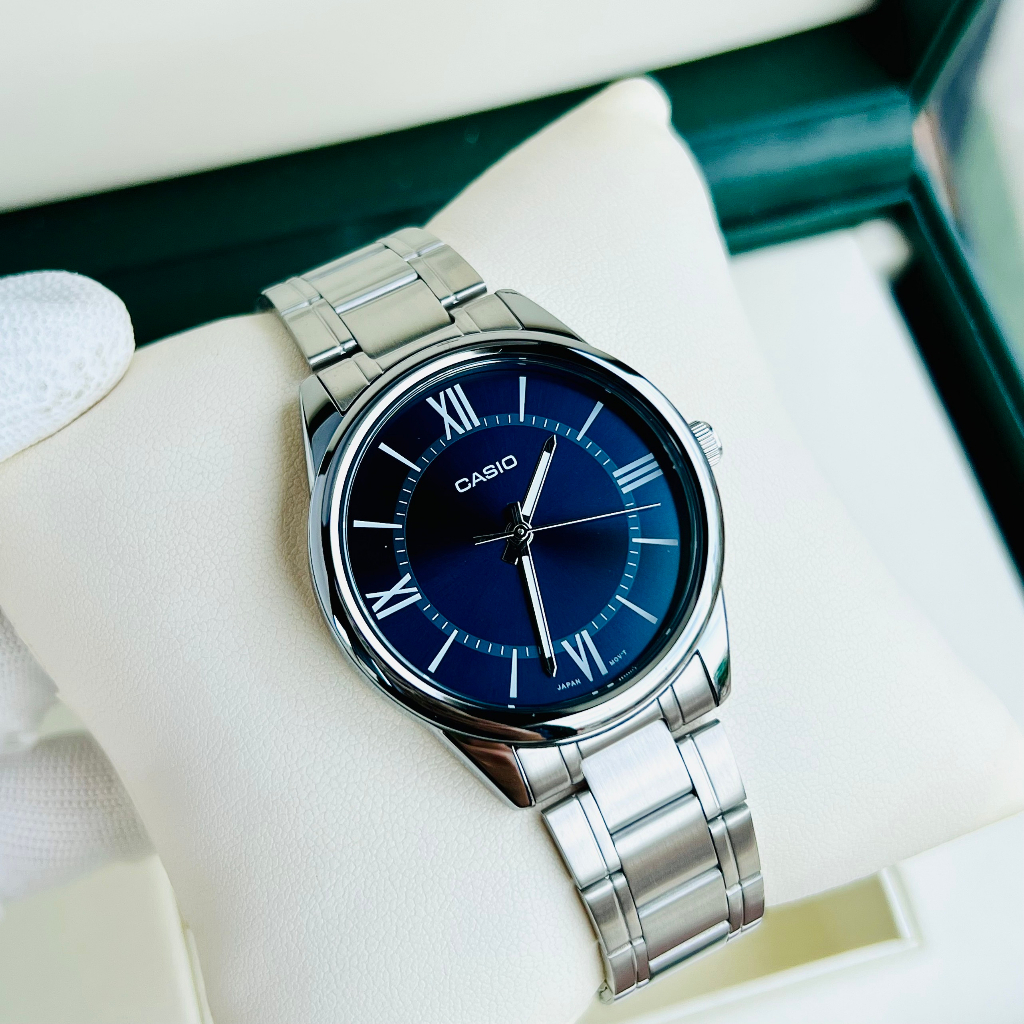 Đồng Hồ Nam Casio MTP-V005D-2B5UDF Mặt Kính Khoáng Màu Xanh Dạ Quang ...