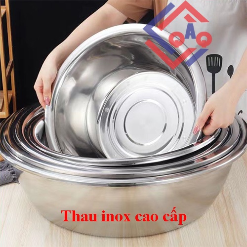 Thau inox sáng bóng cỡ trung đường kính 38cm 40cm 44cm | Shopee Việt Nam
