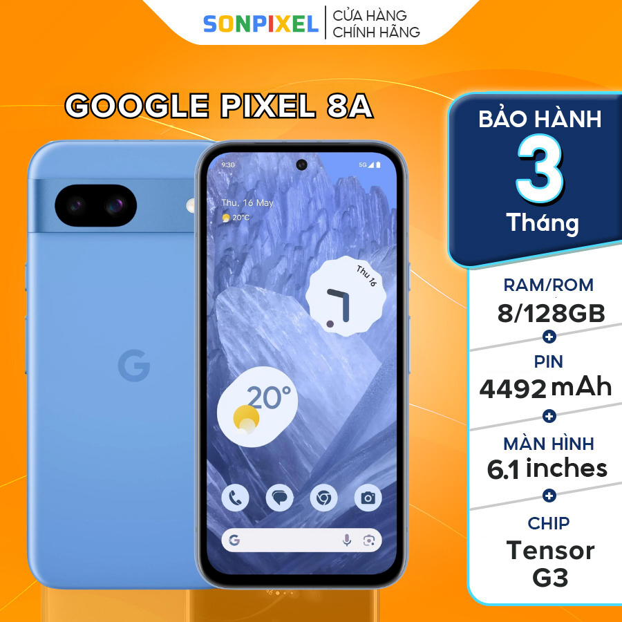Điện Thoại Google Pixel 8A, Ram 8/128/256GB, Chip Tensor G3 Top Đầu Phân Khúc Tầm Trung ...