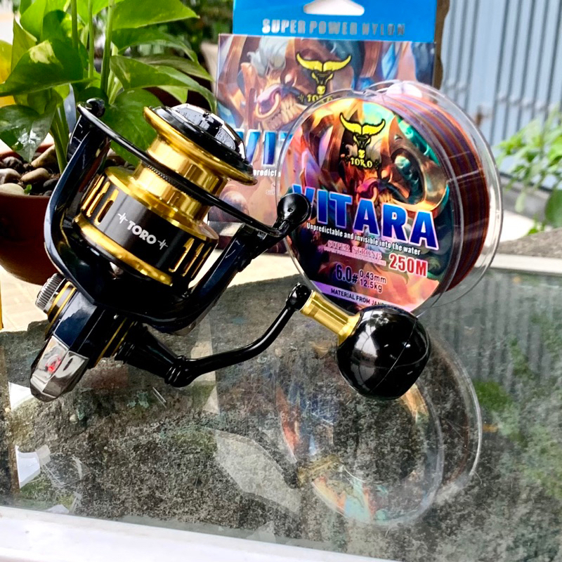 Máy câu cá Toro DF tặng kèm cước toro VITARA 250m thích hợp câu sông hồ ...