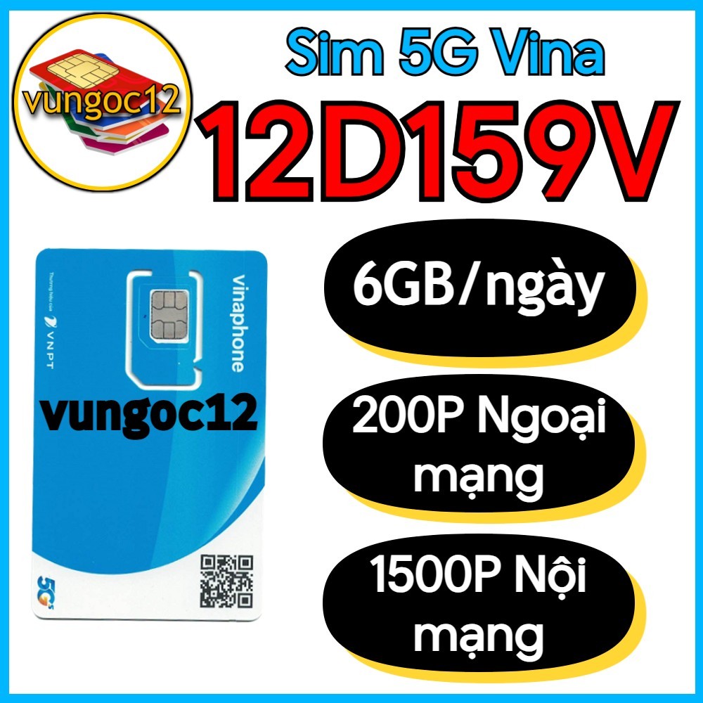 SIM 4G vina U1500 D159V VD89P BIG50Y VD149 D159V D89Y TD49 VÀ D500 MIỄN ...