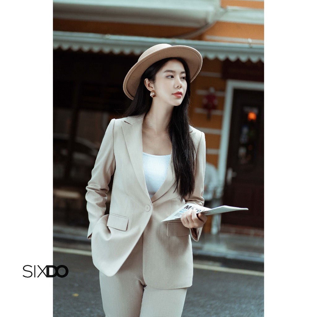 Áo vest kẻ dài tay SIXDO (Stripe Single Breasted Woven Vest) | Shopee ...