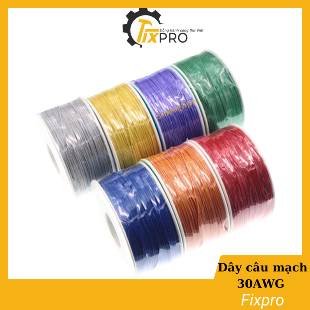 Dây câu mạch 1 lõi 30AWG 0.25mm dài 250m dây đồng màu trắng - Fixpro | Shopee Việt Nam