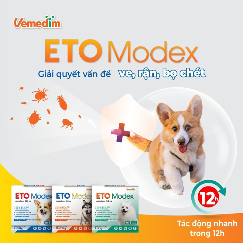 1 Viên Nhai bọ rận chét cho chó Eto modex | Shopee Việt Nam