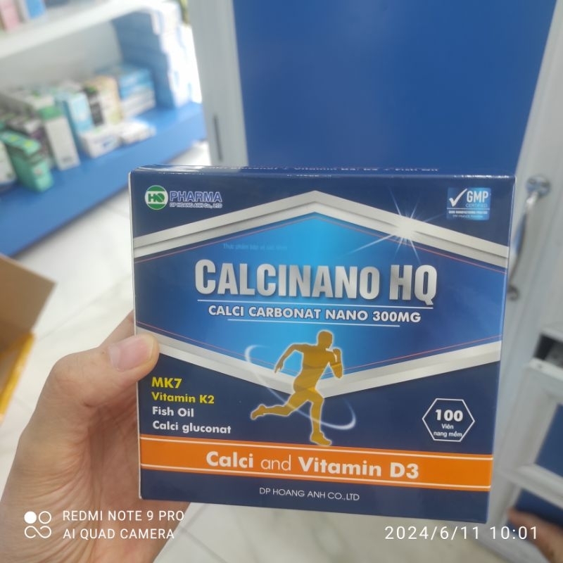 Calcinano HQ bổ sung canxi, d3,mk7, k2 giúp hỗ trợ giảm đau nhức xương, hỗ trợ giảm tê bì chân ...