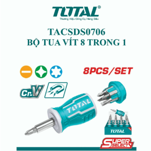 Bộ tua vít đa năng 8 trong 1 TOTAL TACSDS0706 1 tay cầm 7 tua vít ...
