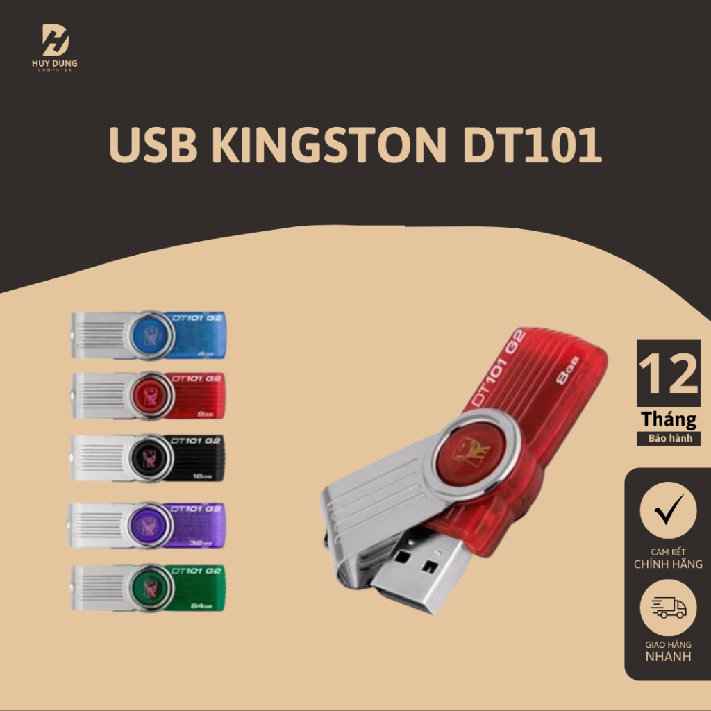 Usb Kingston DT101 4gb/8gb/16gb/32gb/64gb/128gb vỏ nhựa, kết nối nhanh ...