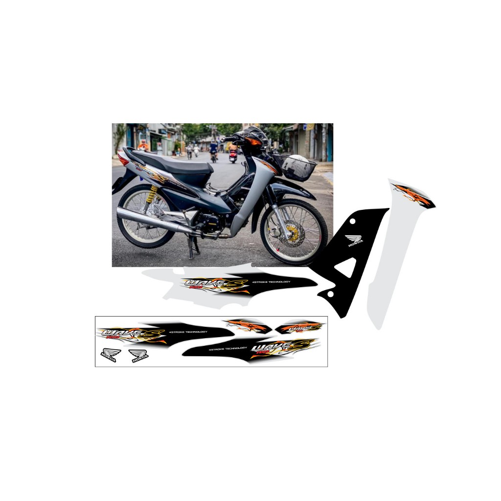 TEM WAVE S 100 BẢN RỜI SỌC LỬA XÁM ĐEN CAO CẤP | Shopee Việt Nam
