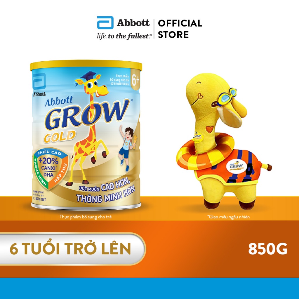 [Tặng hươu bông thể thao] Sữa bột Abbott Grow Gold 6+ 900g/850g (Mẫu ngẫu nhiên) | Shopee Việt Nam
