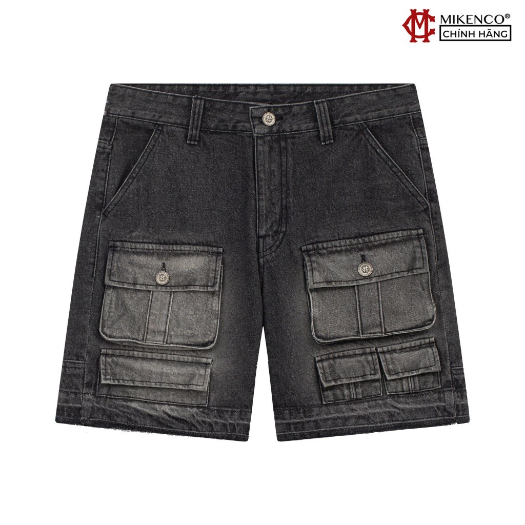 Quần short denim unisex MIKENCO Cargo Denim Short | Shopee Việt Nam