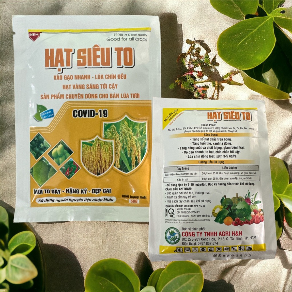 PHÂN BÓN LÁ CHUYÊN VÀO GẠO LÚA - HẠT SIÊU TO chuyên cho lúa tươi gói ...