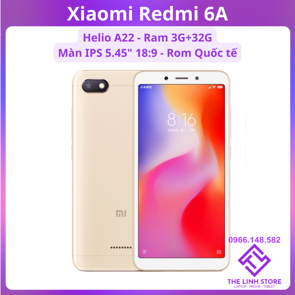 Điện thoại Xiaomi Redmi 6A Rom Quốc tế - Helio A22 ram 3G 32G | Shopee ...