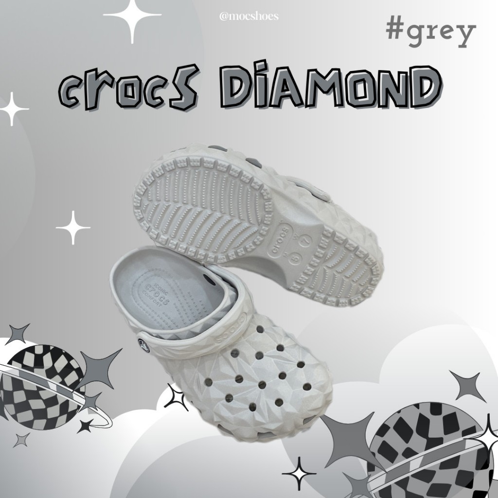 [CHÍNH HÃNG] - CLOG UNISEX CROCS BAYA - GREY / GRAY DIAMOND | Shopee ...