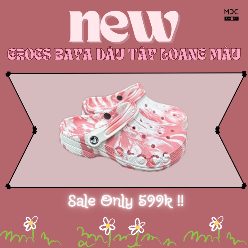 [CHÍNH HÃNG] Dép CROCS Classic - WHITE SPLASH STRAWBERRY DIAMOND ...
