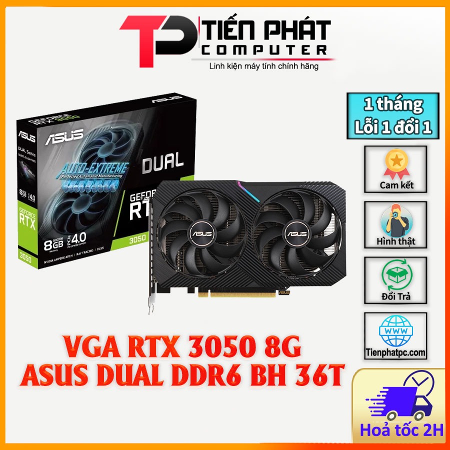 VGA Card màn hình VGA Asus RTX 3050 Dual 8GB GDDR6 - Chính hãng Bảo ...