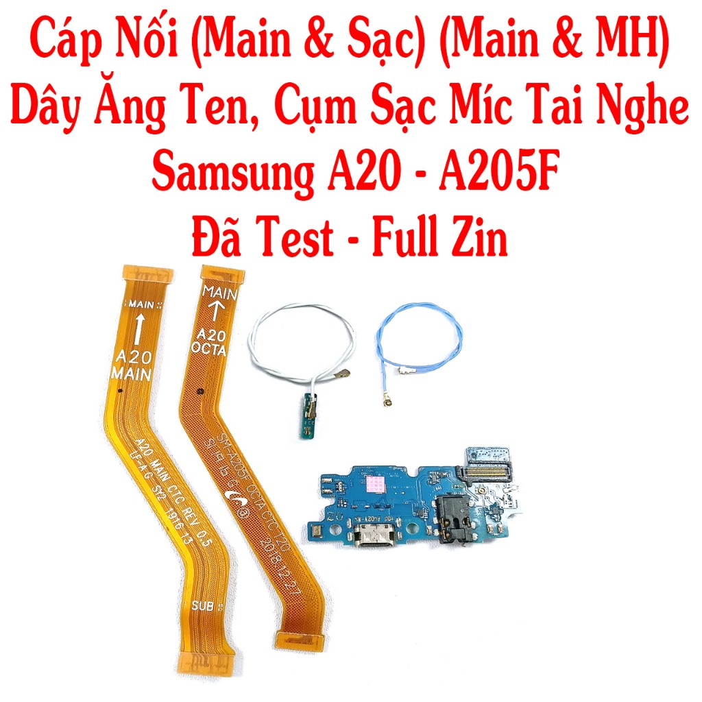 Phụ Kiện Ss A20 Cáp Nối (Main & Sạc) (Main & MH) Dây Ăng Ten Cụm Sạc Míc Tai Nghe Samsung A20 ...