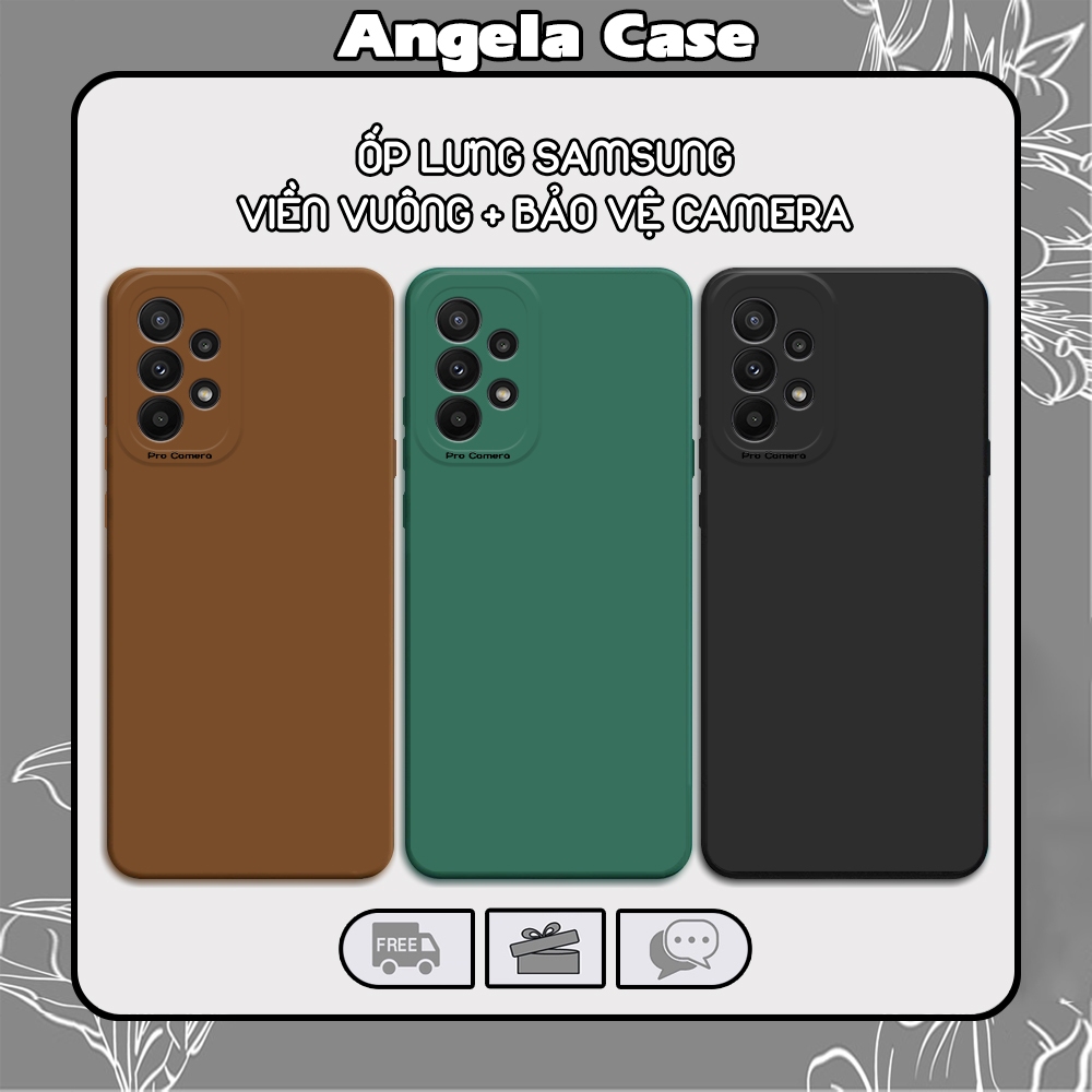 Ốp lưng Samsung A32 4G 5G / A52 / A52s / A72 viền vuông TPU kem đen trơn | Shopee Việt Nam