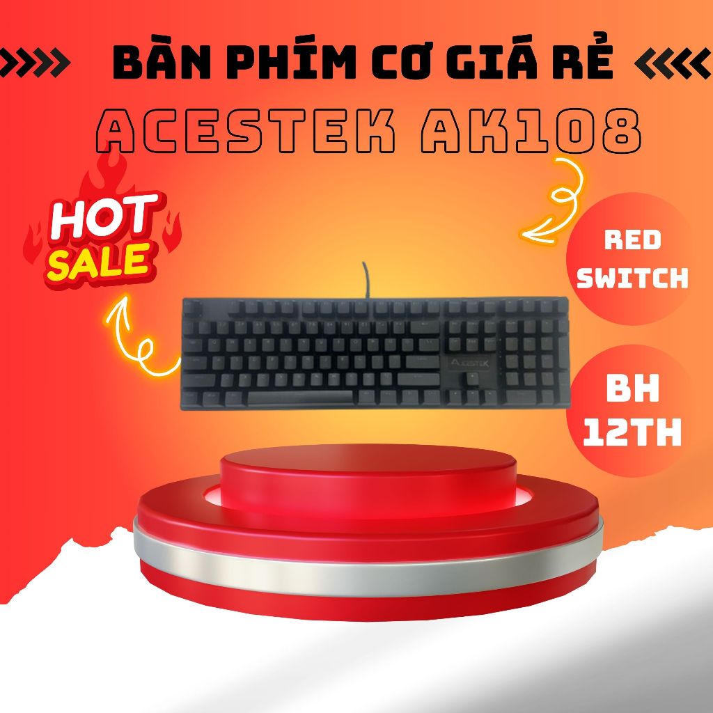 Bàn Phím Cơ Có Dây Giá Rẻ Acestek AK108, Trục Red Switch Chống Ồn, Bảo Hành 12 Tháng | Shopee ...