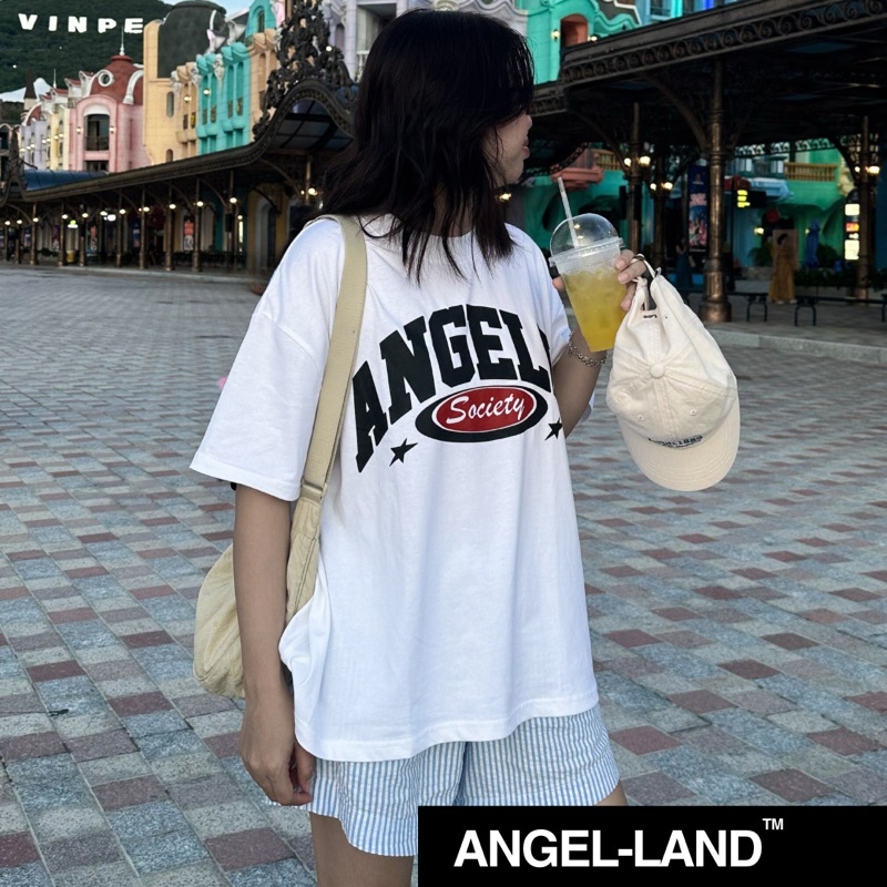 Áo thun form Boxy Angelic Society Màu Trắng Angel Land chính hãng - AGT ...