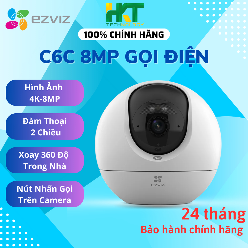 Camera Wifi EZVIZ C6C 4K 8MP Xoay 360 Độ, Có Nút Gọi Điện - HKT TECHNOLOGY | Shopee Việt Nam