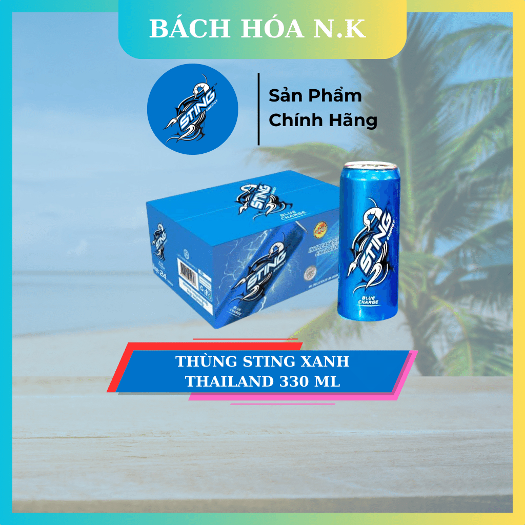 NƯỚC TĂNG LỰC STING XANH THAILAND - STING BLUE - THÙNG 24 LON*330ML ...