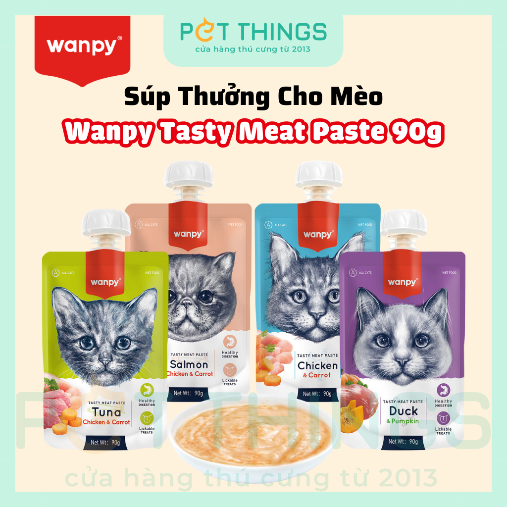 Wanpy Cat Tasty Meat Paste - Súp Thưởng Nắp Vặn Cho Mèo 90g | Shopee ...